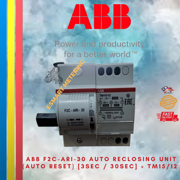 ABB F2C-ARI-30 Auto Reclosing Unit (Auto Reset) [30sec] + TM15/12 ...