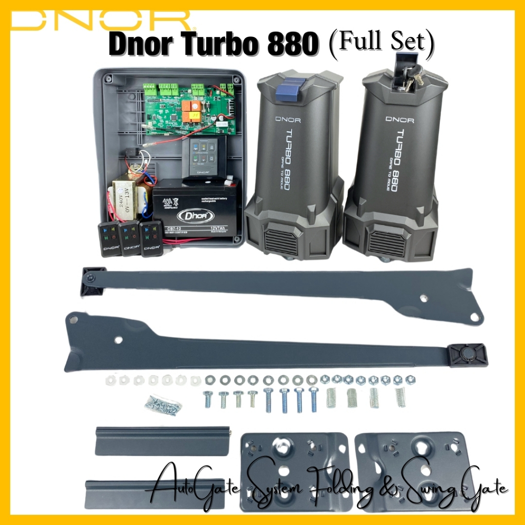 DNOR TURBO 880 Swing & Folding Auto Gate System HUS Autogate | Shopee ...