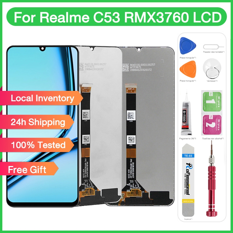 Original LCD With Frame For REALME C53/ C51 LCD Display Touch Screen Digitizer Replacement ...