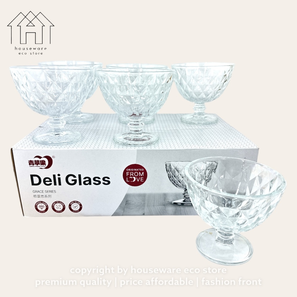 6pcs Glass Dessert Bowl Set | Salad Bowl Ice Cream Cup Bowl | Yogurt ...
