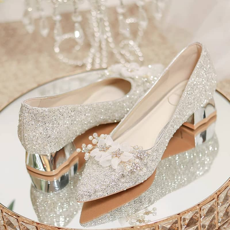 READY STOCK 8323 Dahlia Wedding Chunky Heel/Bridal Shoes/Kasut Nikah ...