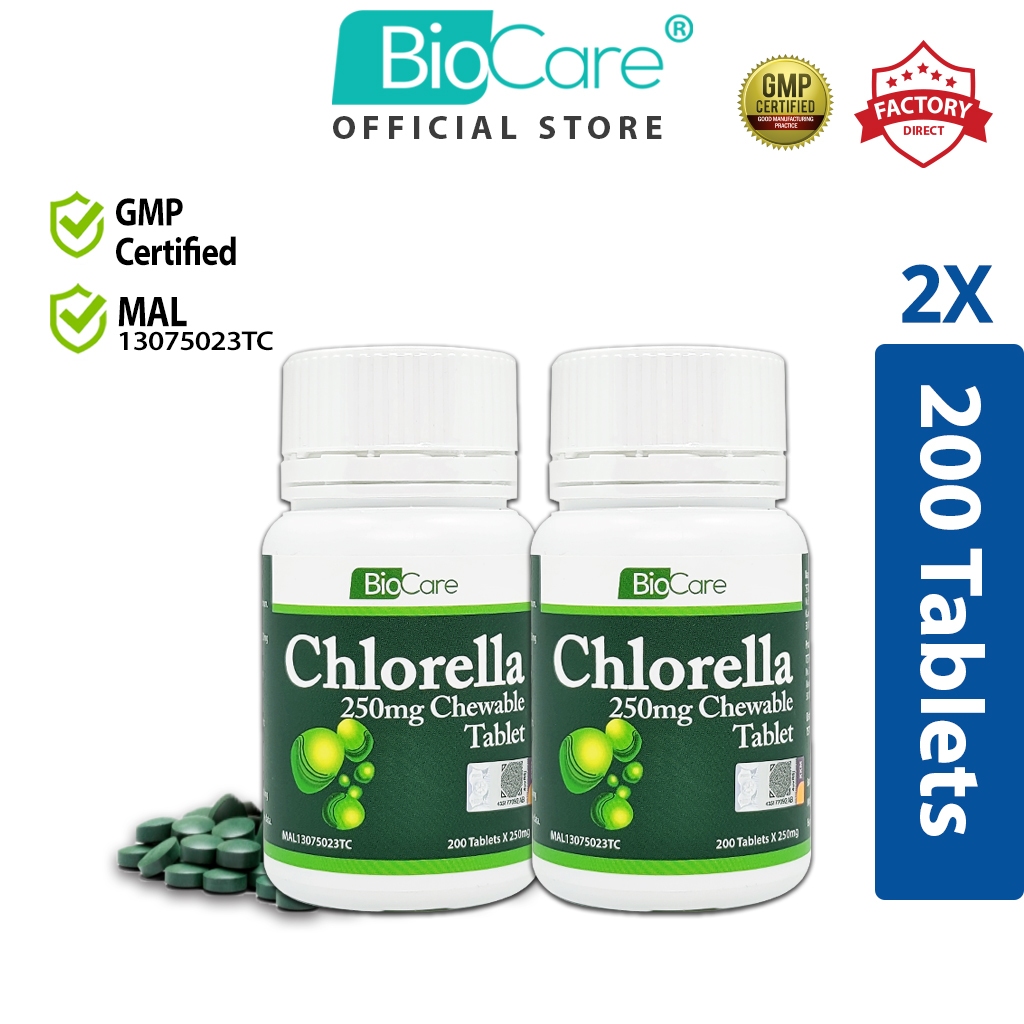 Biocare Chlorella Chewable Tablet's (2 x 200's x 250mg) | Shopee Malaysia