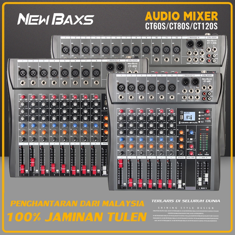 New Baxs CT60S/CT80S/CT120S Pengadun AUDIO 6/8/12 saluran prestasi ...