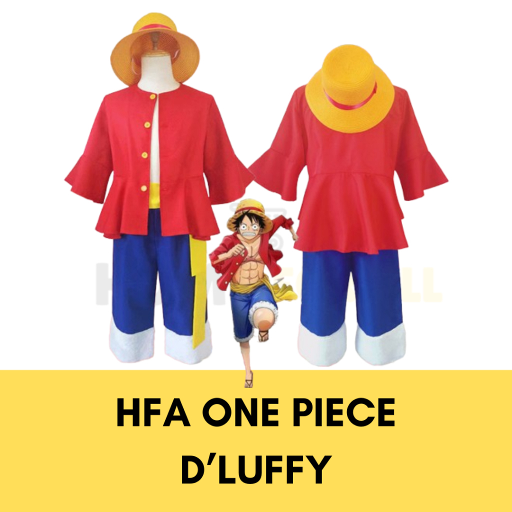 Anime Cosplay Dress Up Costume Baju - One Piece Costume D'luffy Costume ...