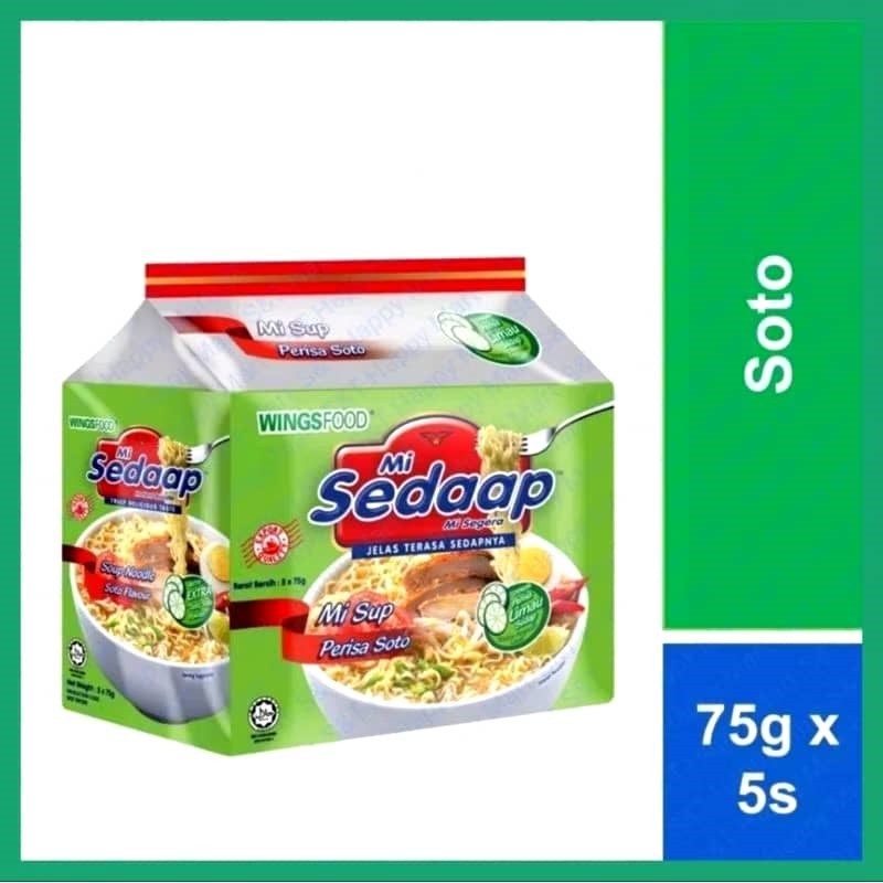 Mi Sedaap Mee Sedap Soup Soto [ 75g x 5 ] | Shopee Malaysia