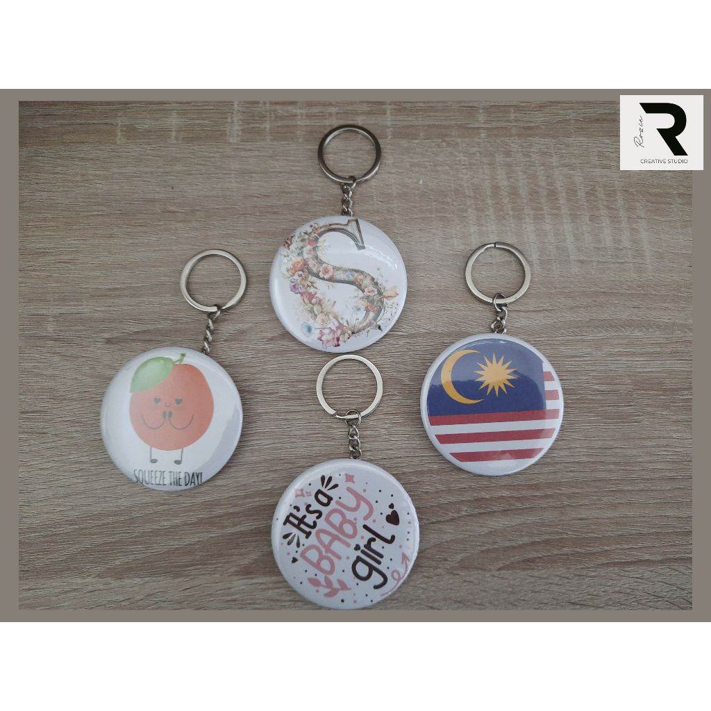 Personalised Keychain Badge (Diameter: 58mm) for Gifts or Souvenirs ...