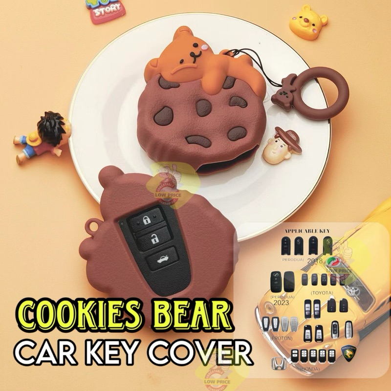 Cookies Bear Car Alarm Remote Smart Keyless Cartoon Key Cover Sarung ...