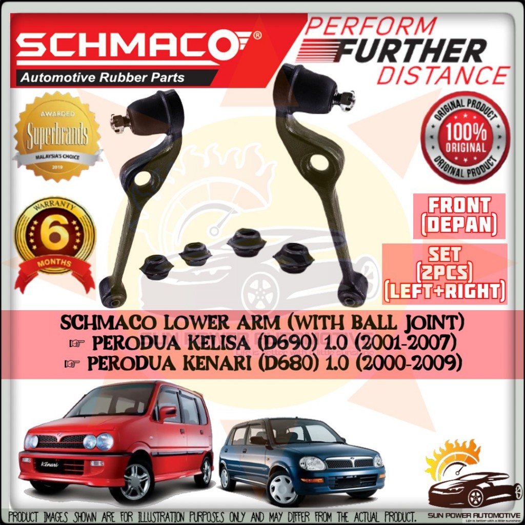 Perodua Kelisa / Kenari 1.0 (2000-2009) SCHMACO LOWER ARM SET ( FRONT ...