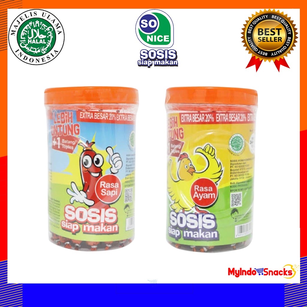 [HALAL] SOSIS So Good Rasa Sapi dan Ayam siap makan 1 toples | Shopee ...