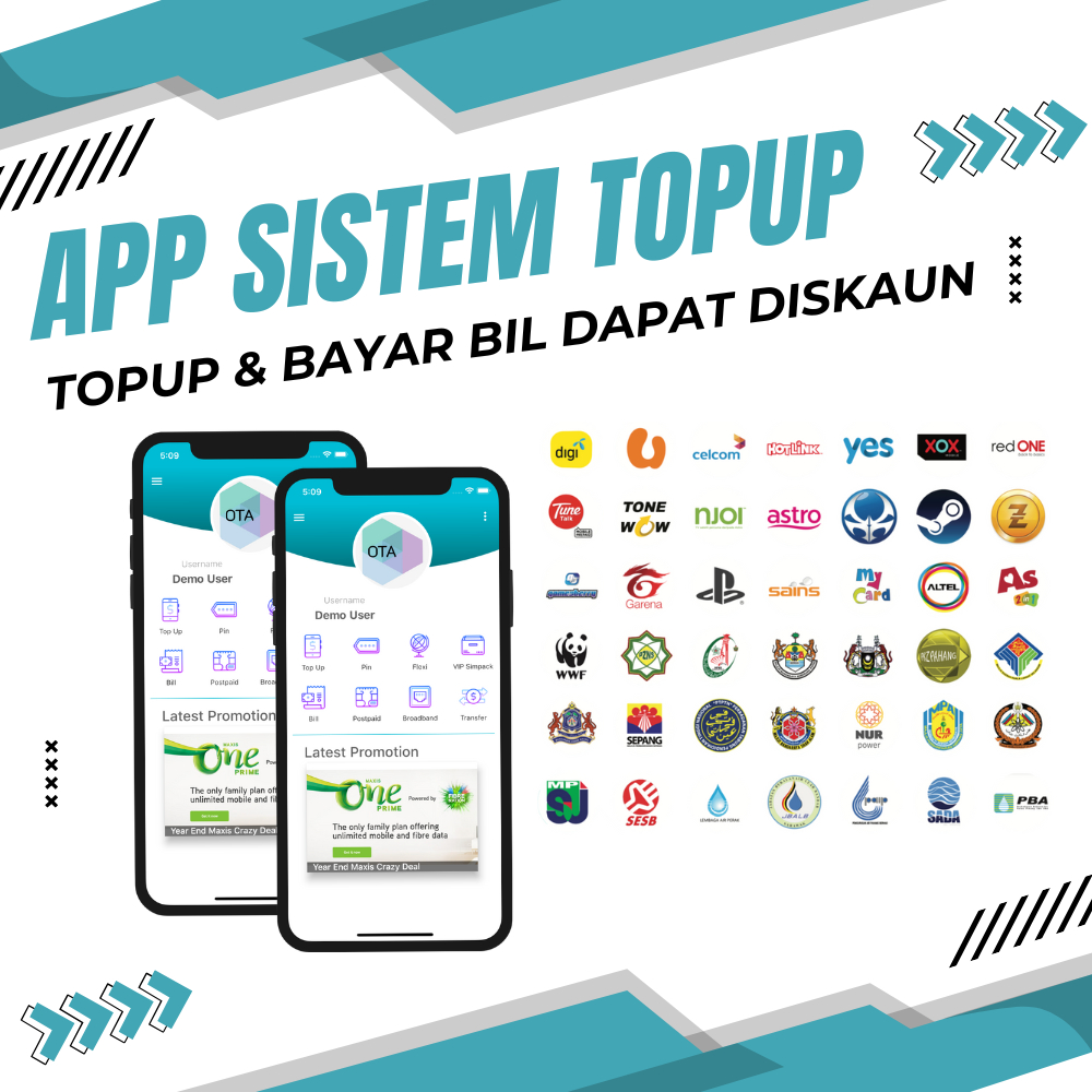 Sistem Topup Dan Bayar Bil Ota Mobile App Topup System | Shopee Malaysia