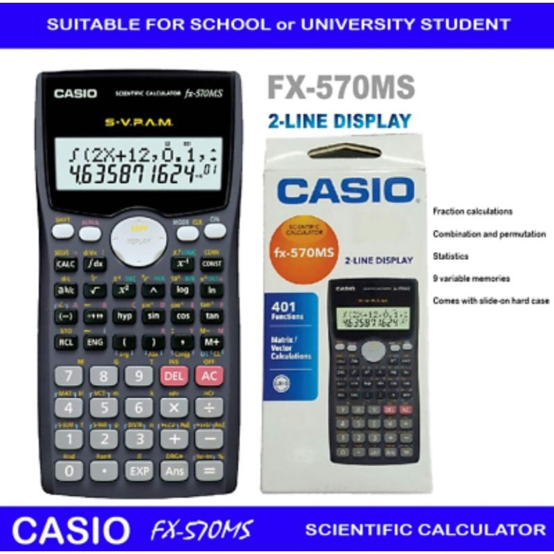 Best Quality Casio Scientific Calculator FX-570MS 1st Edition ...