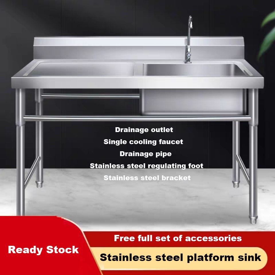 🍂Ready Stock🍂304 Stainless steel sink/ kitchen Sink with faucet Wash ...