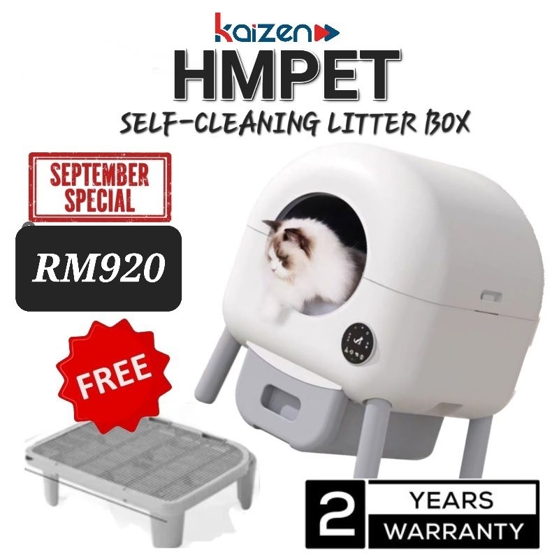 😸KAIZEN STORE MALAYSIA😸 HMPET Self-Cleaning Cat Litter Box TUNA APP ...