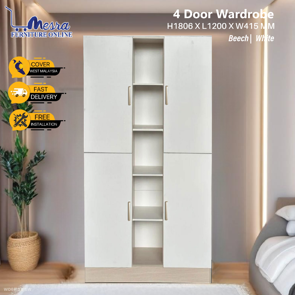 mesra-wardrobe 4door /4X6 wardrobe / high class wardrobe / wardrobe ...