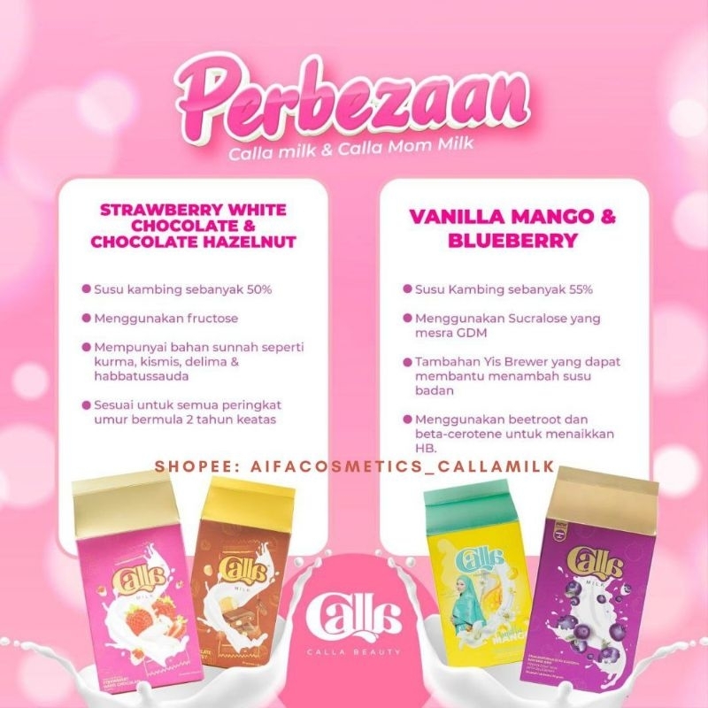 CALLA MILK COMBO MELON BLUEBERRY VANILLA MANGO ORIGINAL HQ | Shopee ...