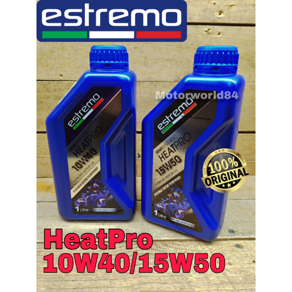 ORIGINAL ESTREMO 4T 15W50 10W40 HEATPRO SEMI SYNTHETIC ESTER MOTORCYCLE ...