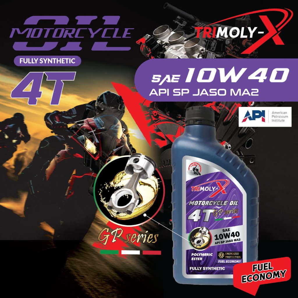 TRIMOLY-X GP SERIES 10w40 4T 1L ESTER Fully Synthetic API SP JASO MA2 ...