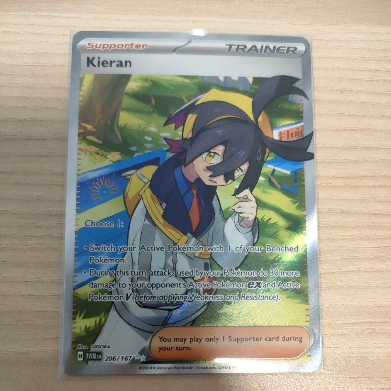 Kieran FA 206/167 Full Art Rare Pokemon Tcg Pokemon Card Scarlet Violet ...
