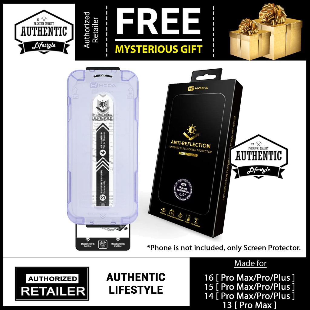 16/ 5/14/13 [Pro Max/Pro/Plus] Hoda Anti-Reflection Tempered Glass ...