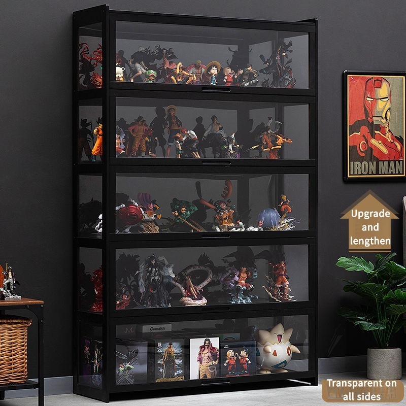 Four sided transparent figurine display cabinet acrylic display cabinet ...