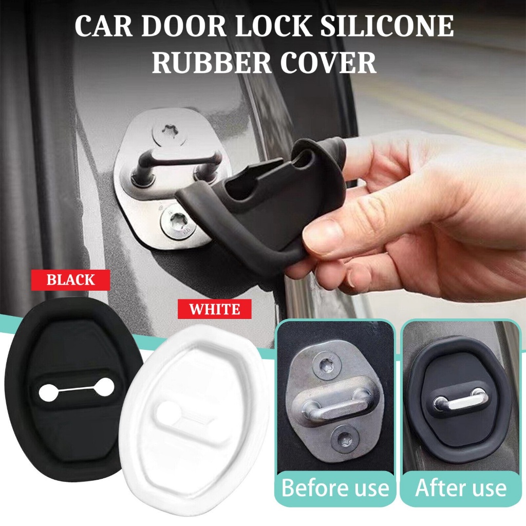 Car Door Lock Cover Protector Edge Guard Rubber Pad Buckle Damper Shock ...