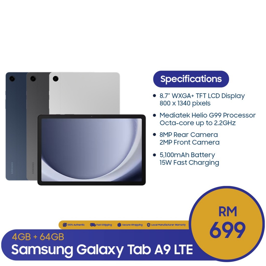 Samsung Galaxy Tab A9 LTE X115 / A9 PLUS X210 (4GB+64GB) Tablet ...