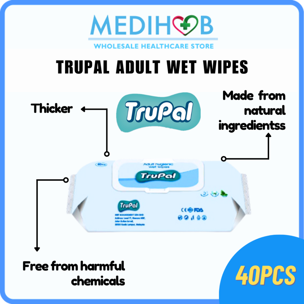 Trupal/Hero Adult Hygienic Wet Wipes 40PCS/Pack | Shopee Malaysia