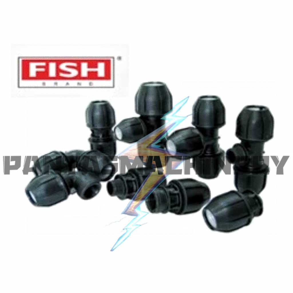 FISH PP Push Fit Compression HDPE Poly Pipe Fittings Socket, Elbow, Tee ...