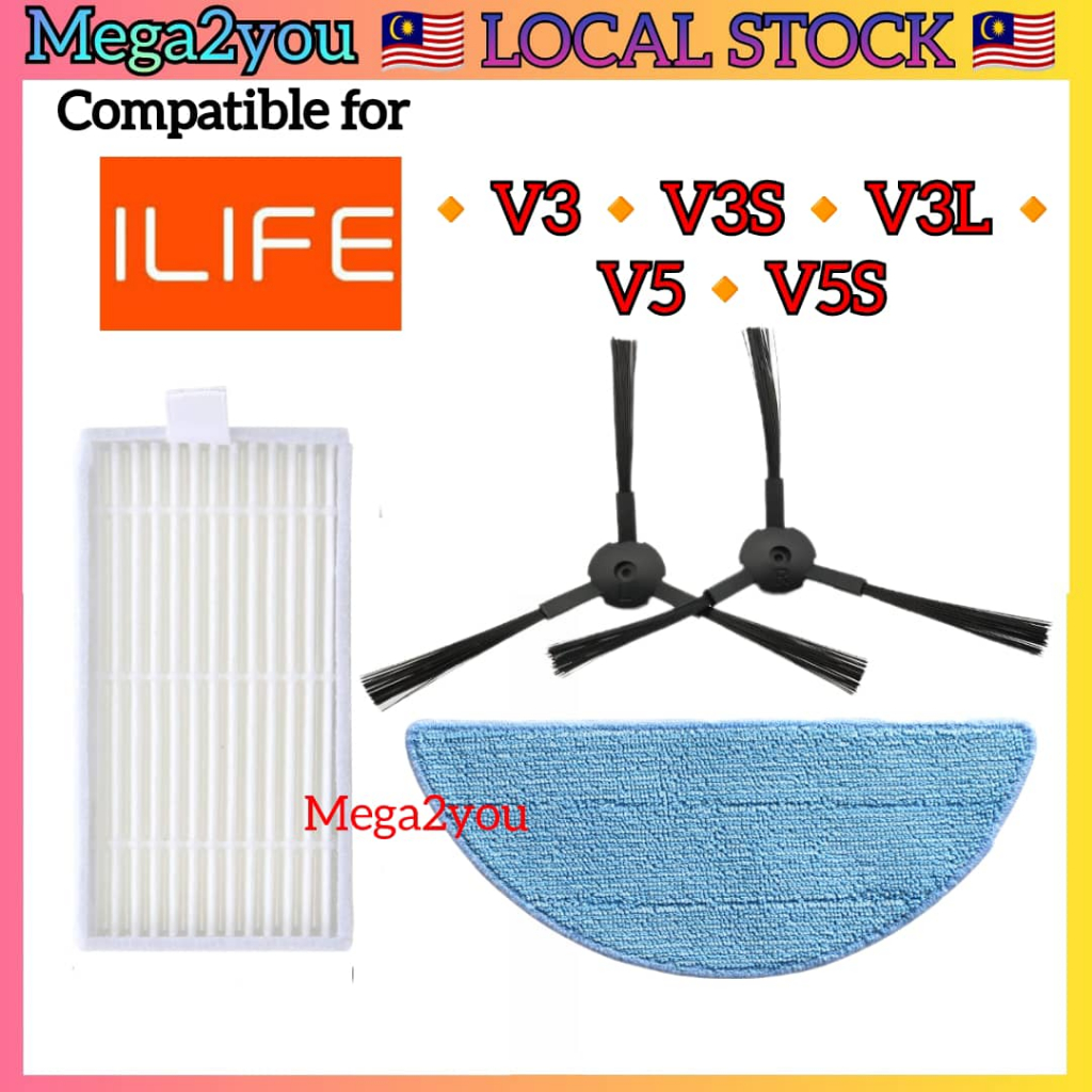 🇲🇾 Replacement for ILIFE V3 V3S V3L V5 V5S Robot Vacuum Accessories ...