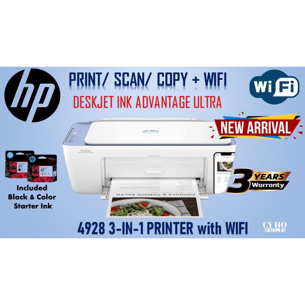 HP DeskJet Ink Advantage Ultra 4928 All-in-One Printer with Black ...