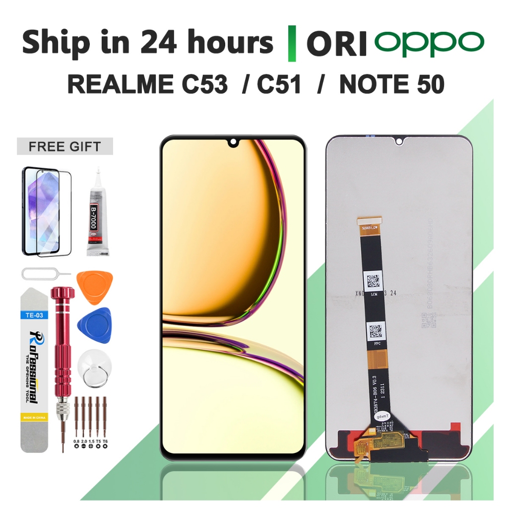 ORIGINAL LCD Realme C53 RMX3760 / C51 RMX3830 / NOTE 50 Replacement components for touch screen ...
