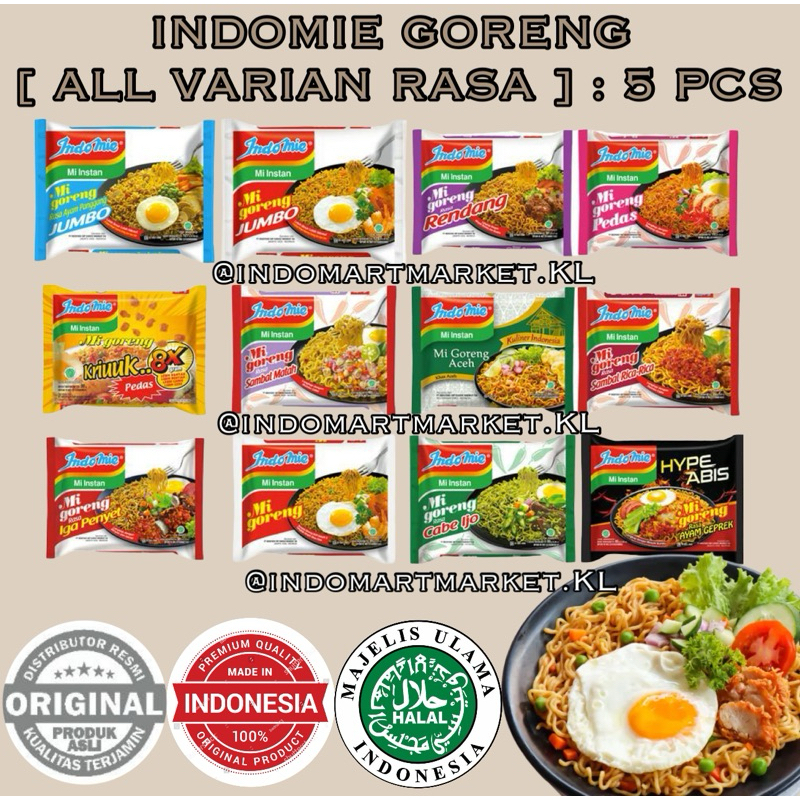INDOMIE MI INSTAN ALL VARIAN RASA [ 5PCS ] | Shopee Malaysia