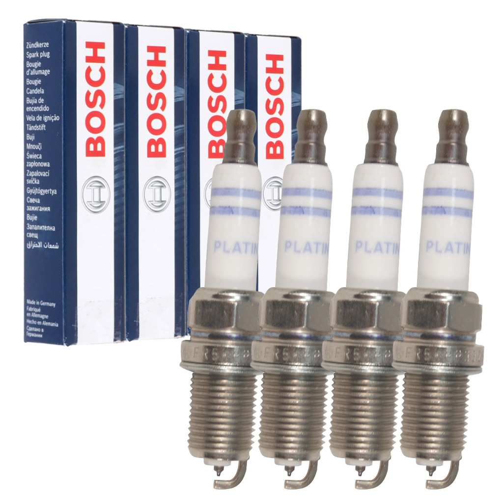 SPARK PLUG SET OF 4 PIECES - AUDI A3 A4 A5 A6 Q3 Q5 TT - VW EOS GOLF GTI PASSAT B7 SCIROCCO ...