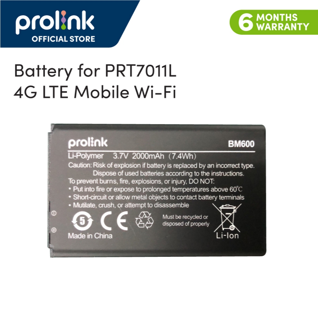 Prolink Battery for PRT7011L 4G LTE/Hotspot MiFi Portable BM600 ...