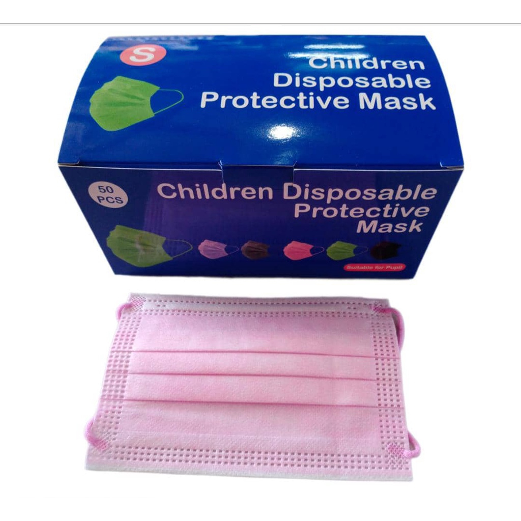 DISPOSABLE PROTECTIVE MASK EARLOOP KIDS COLOR Topeng Pelindung Sekali ...