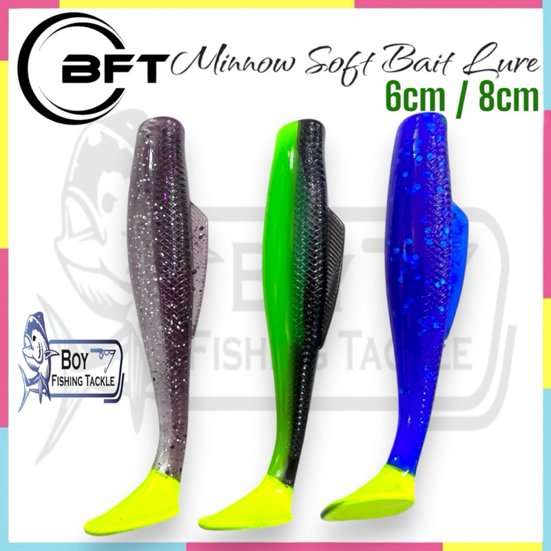 BFT MINNOW Soft Bait Soft lure Umpan Siakap Haruan Clone Zman 8cm 5g ...