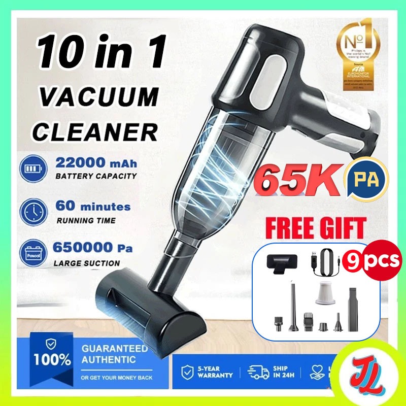 10 in1 Vakum Super Cordless Car Vacuum Cleaner 65000Pa Mini Vacuum ...