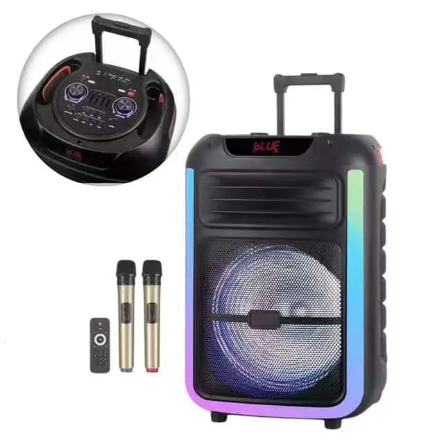 NDR-325 TWS Wireless Bluetooth V5.3 Portable Trolley Speaker / Super Bass / LED Light / FM Radio ...