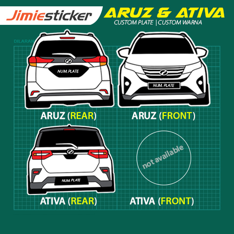 Sticker Kereta Aruz dan Ativa, Sticker belakang Perodua Aruz Ativa ...