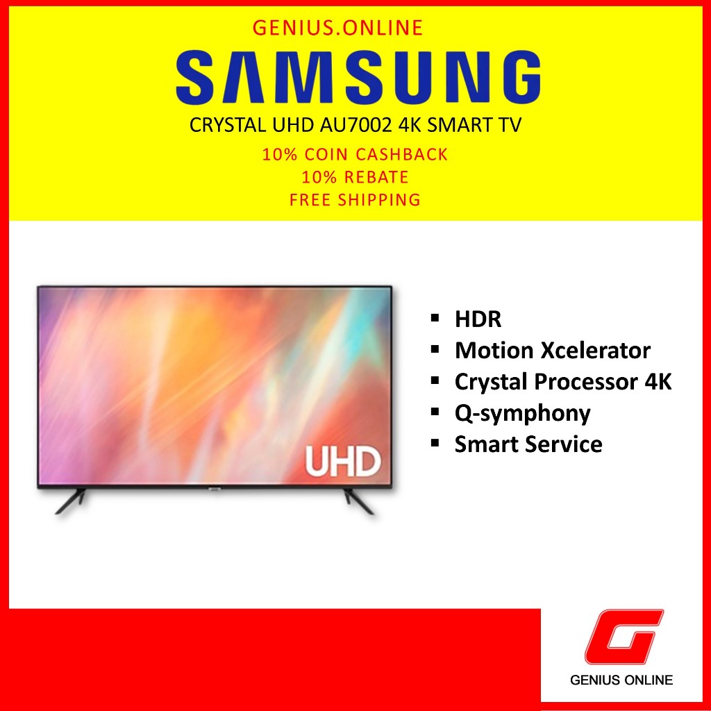 FREE DELIVERY SAMSUNG Crystal UHD AU7002 4K Smart TV (65") UA65AU7002KXXM | Shopee Malaysia