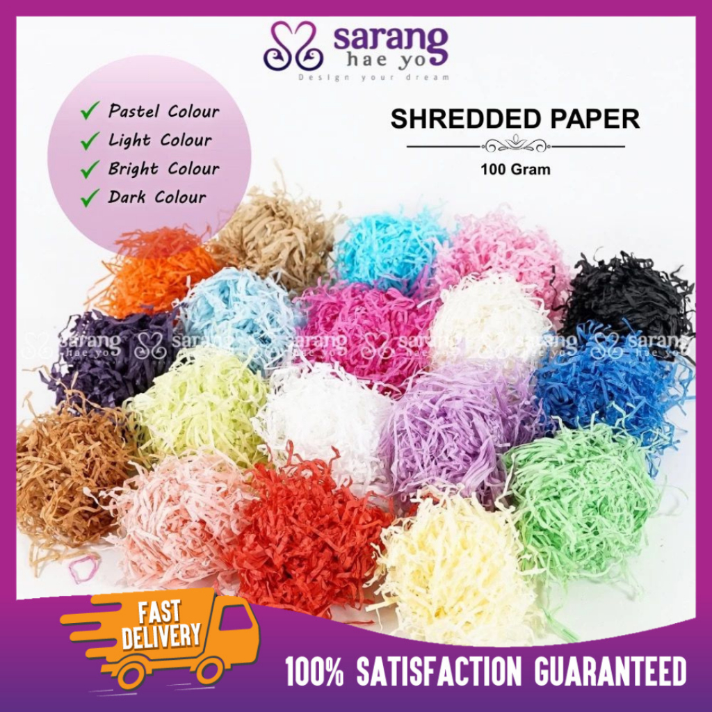 100G Colourful Shredded Paper Kertas Hiasan Dulang Cebisan Hantaran ...