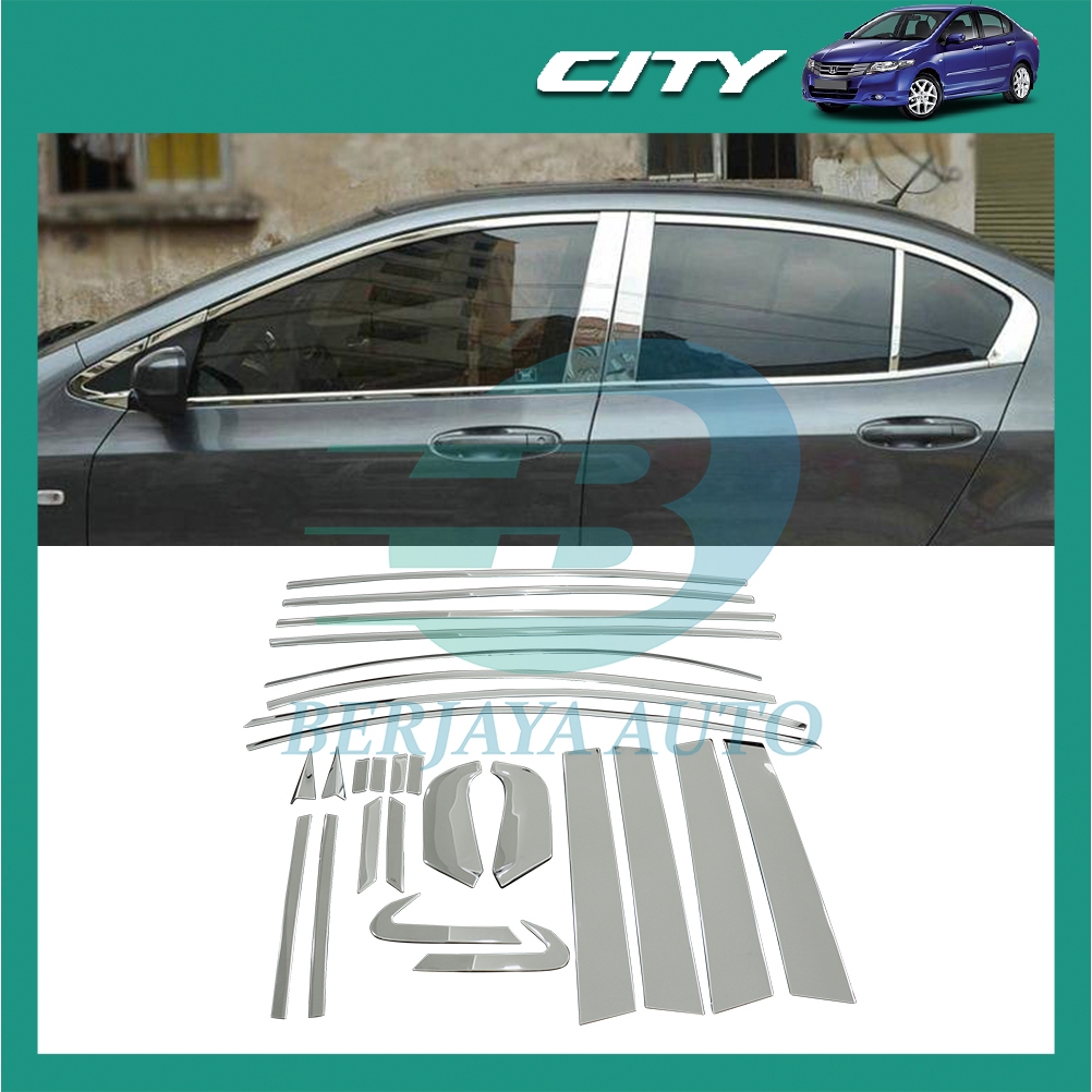 Honda City GM2 / GM3 (2008-2013) Lapik tingkap + Tiang Pintu Krom GM2 ...