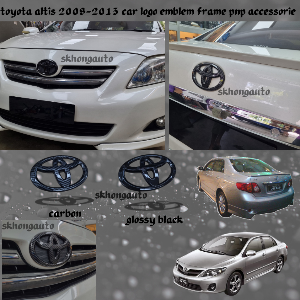 toyota altis 2008-2013 car logo emblem frame carbon fiber pnp ...
