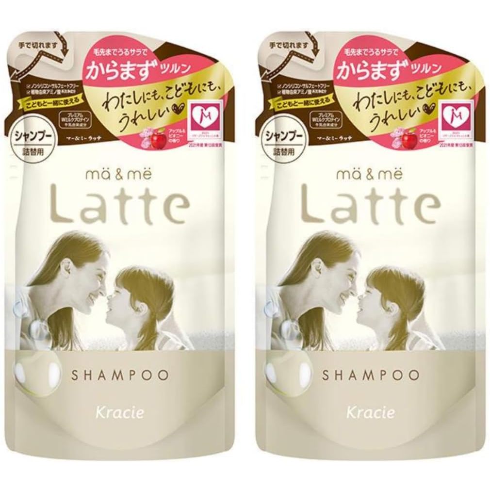 Set of 2 Kracie ma&me Latte Refil Shampoo/360mL Apple & Peony Scent Made in Japan Free shipping ...