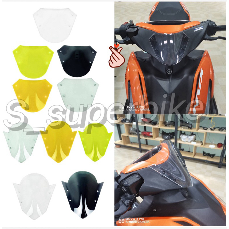 VISOR NVX155 V1 V2 V3 COWLING NVX WINSHIELD NVX AEROX TRANSPARENT NVX ...