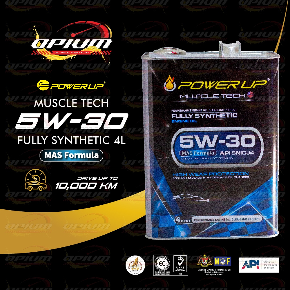 SAE 5W30 FULLY SYNTHETIC API SN/CJ4 POWER UP MUSCLE TECH MAS FORMULA ...