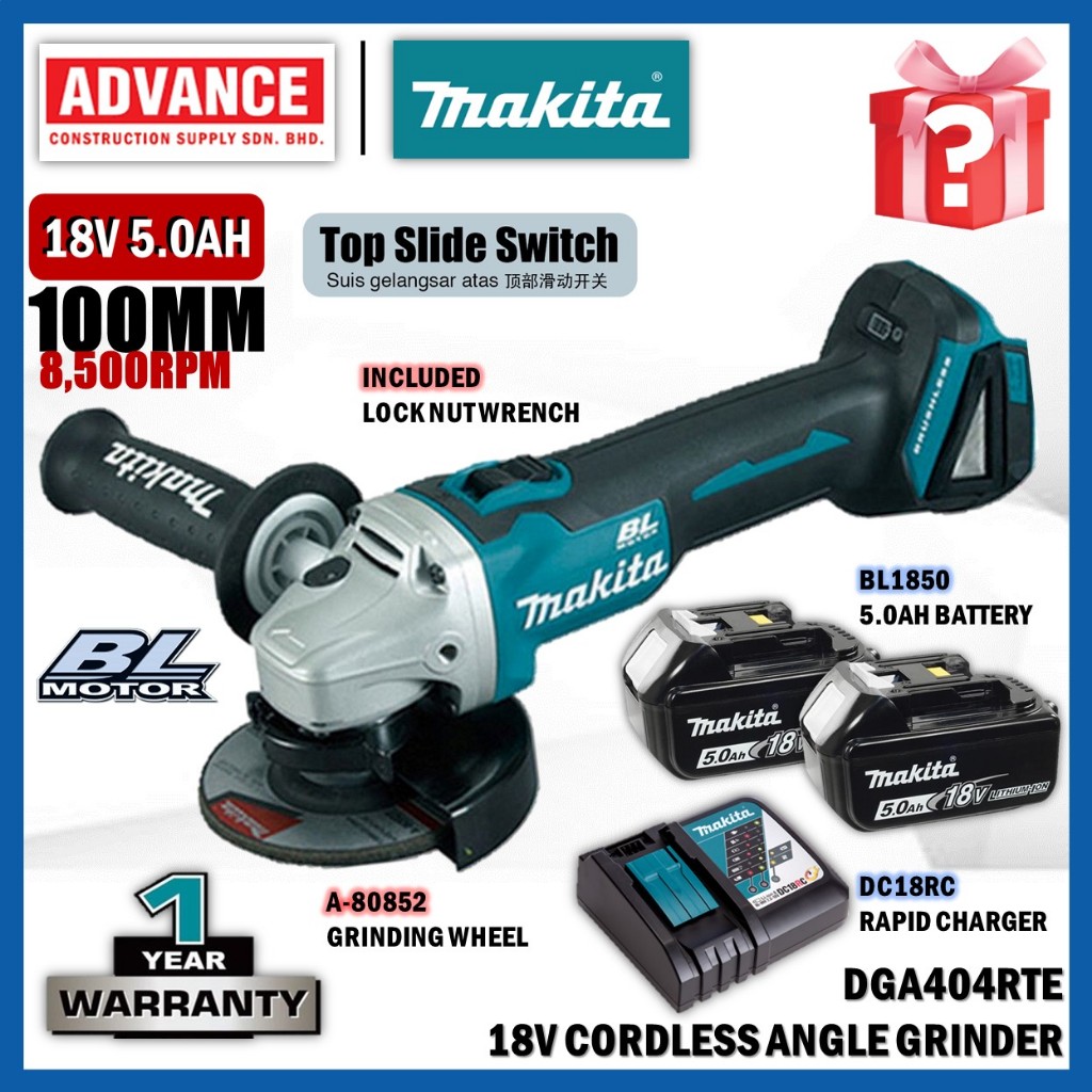 MAKITA DGA404RTE / DGA404RFE / DGA404Z 18V Cordless Angle Grinder 100MM ...