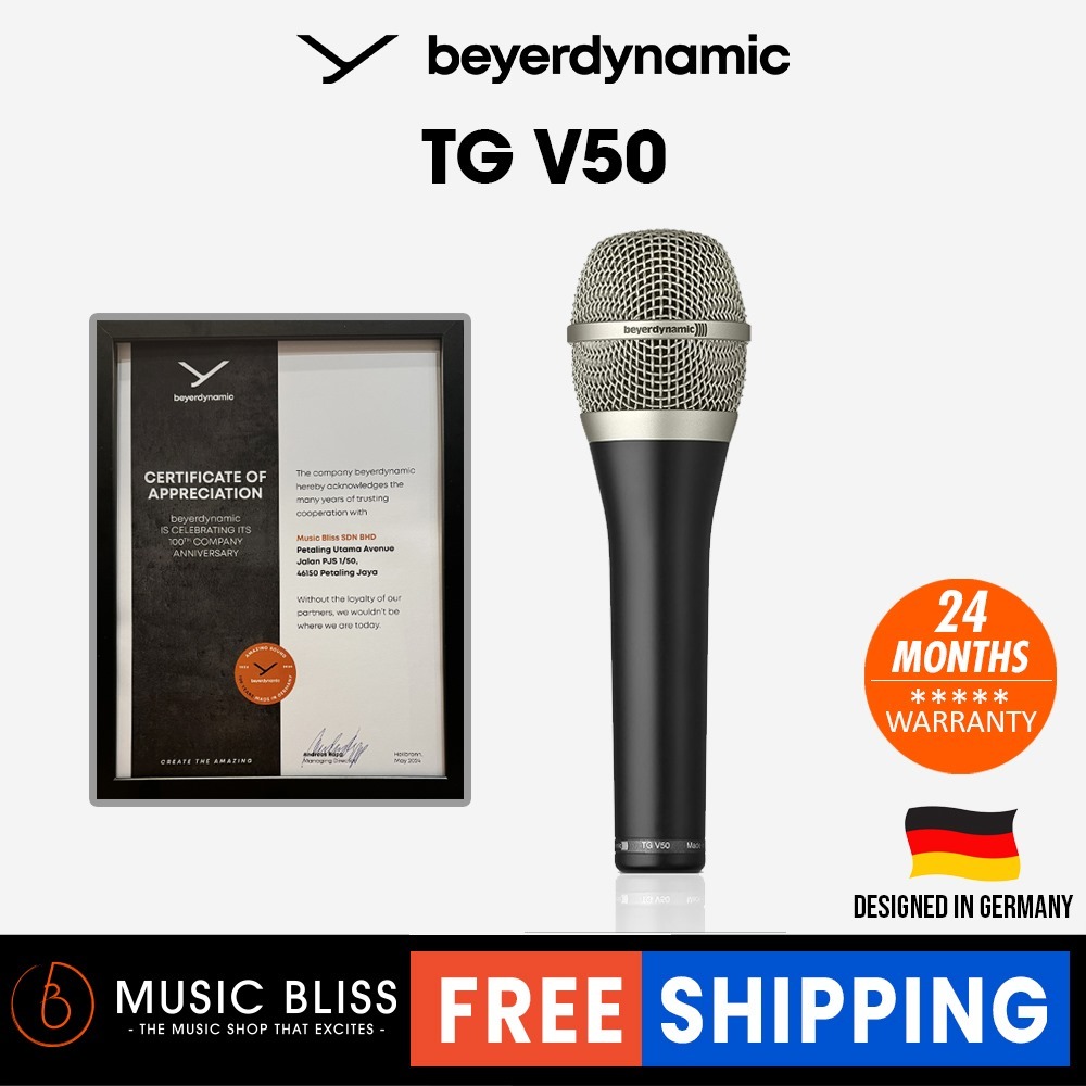 Beyerdynamic TG V50 Cardioid Dynamic Vocal Microphone with Microphone Clamp & Storage Bag ...