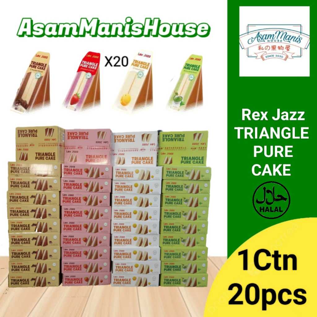 1Ctn 20pcs KEK VIRAL Lex Jazz TRIANGLE CAKE ORIGINAL & CHOCOLATE ...