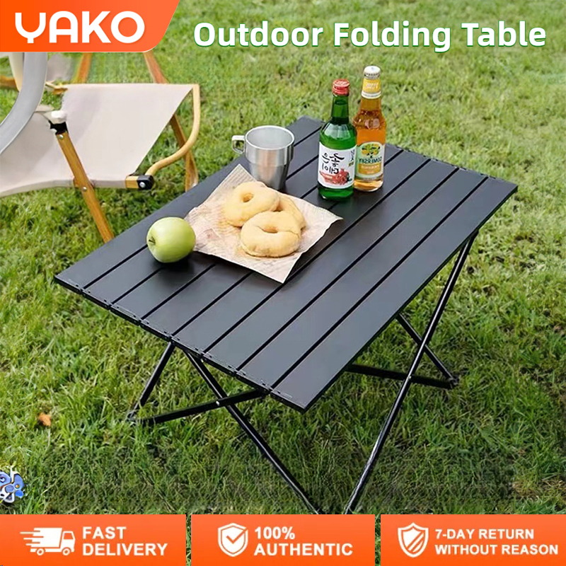 YAKO Foldable Camping Table Aluminum Makan Lipat Light Barbecue Table ...